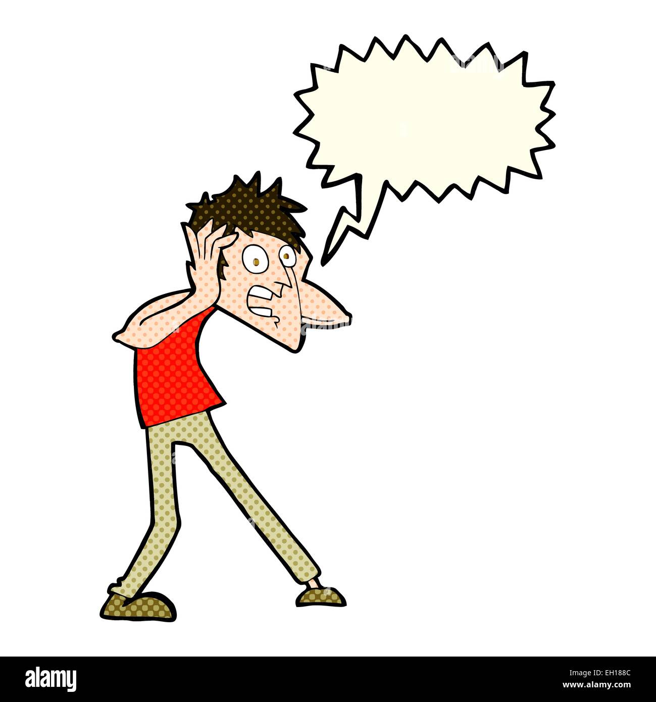 cartoon man panicking with speech bubble Stock Vector Image & Art - Alamy