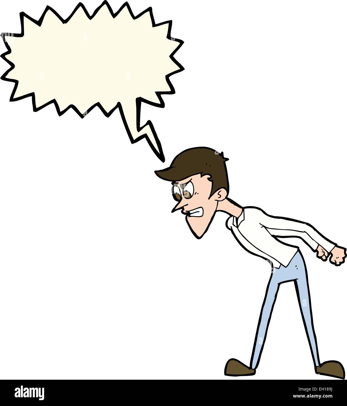 cartoon angry man with speech bubble Stock Vector Image & Art - Alamy