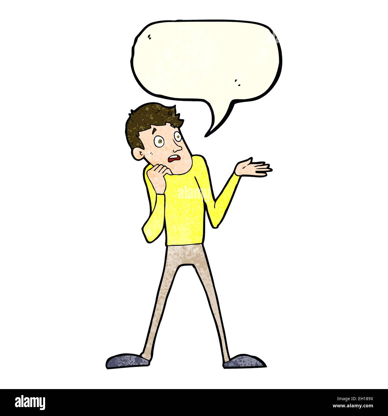 cartoon nervous man with speech bubble Stock Vector Image & Art - Alamy