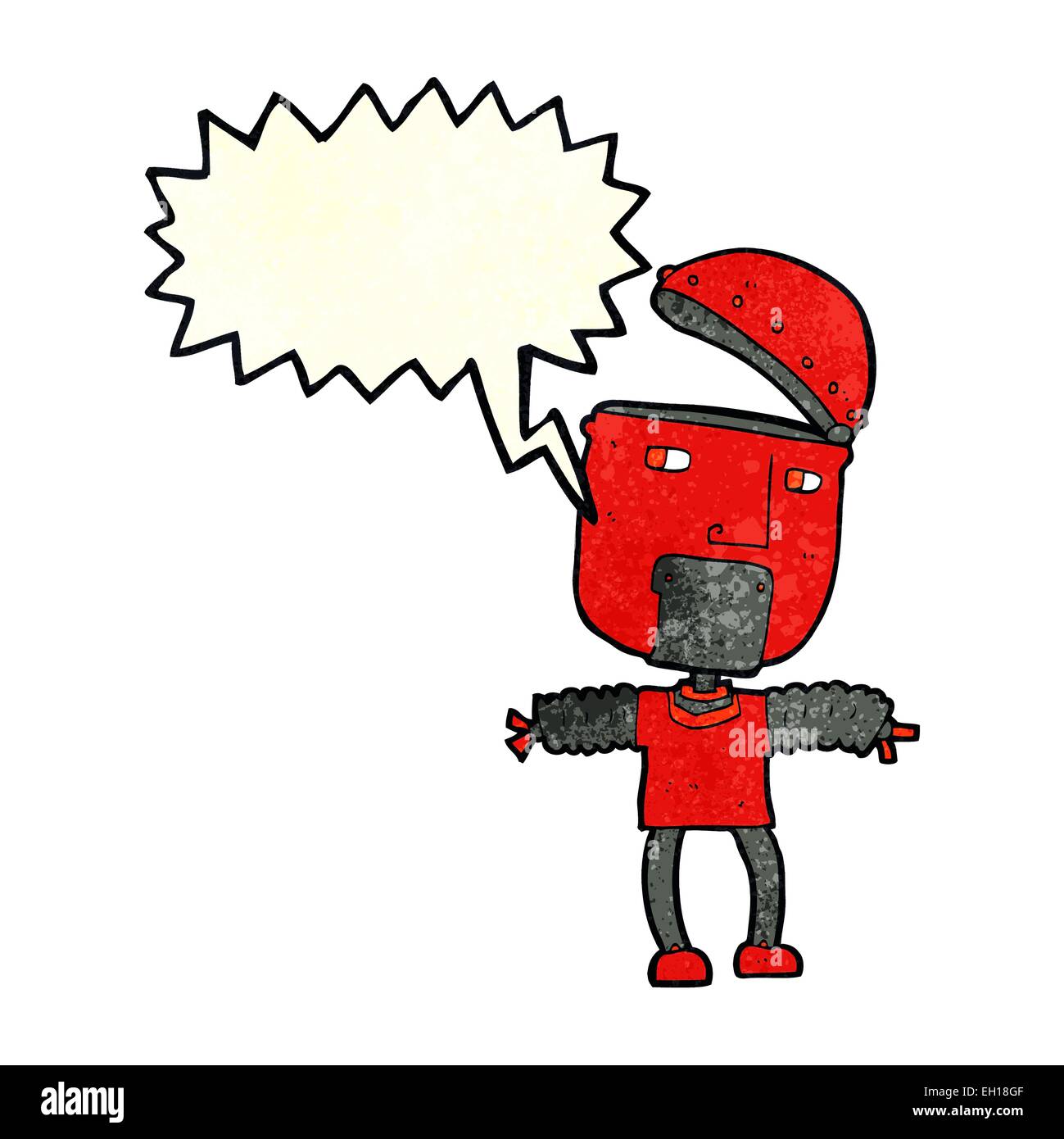 Funny cartoon robot open head hi-res stock photography and images - Alamy