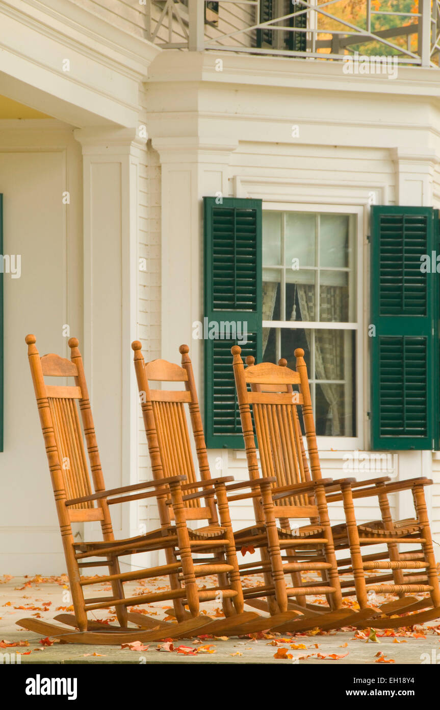 Rocking chairs at Pope Riddle house, Hill-Stead Museum, Farmington ...