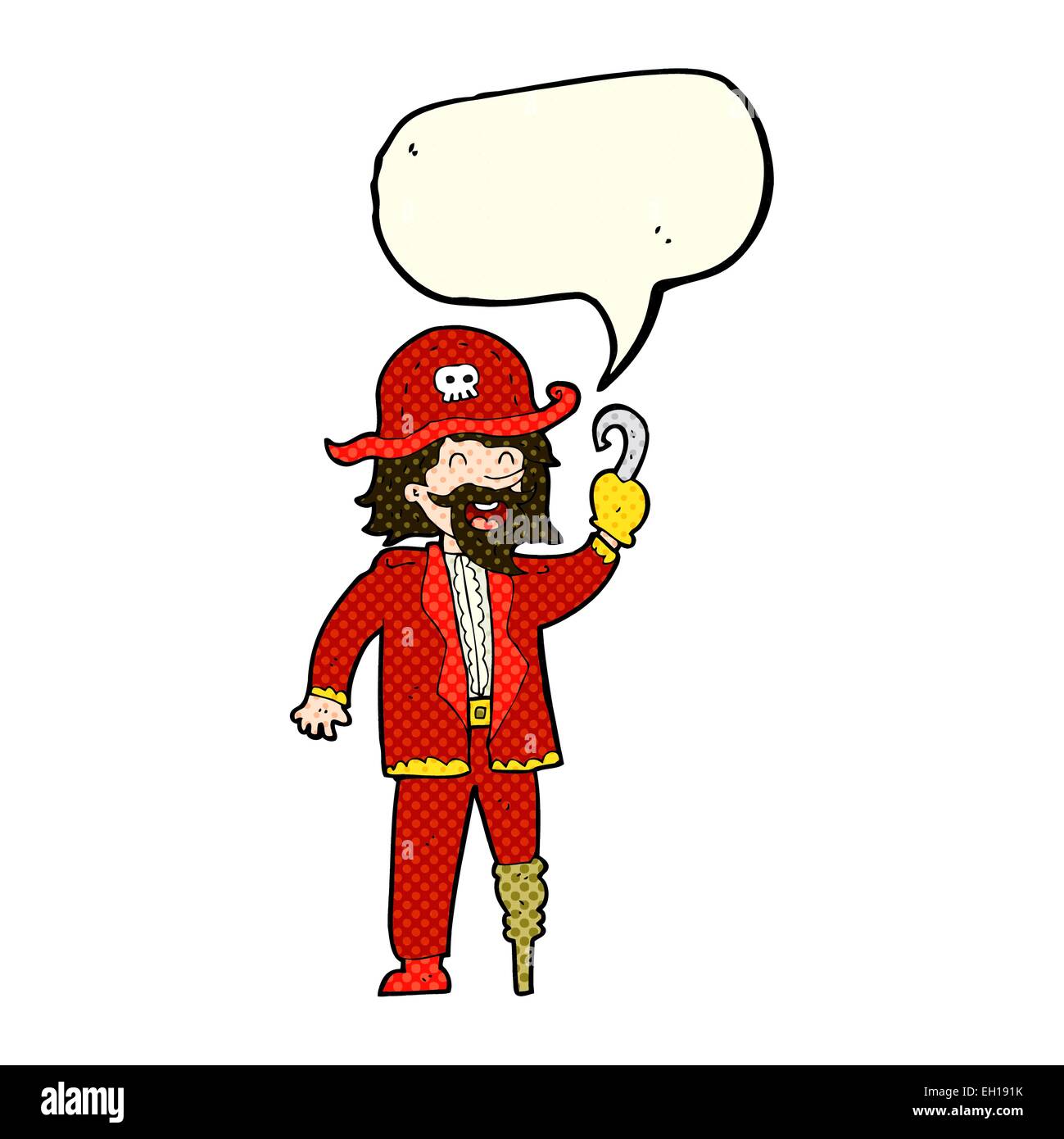 cartoon pirate captain with speech bubble Stock Vector Image & Art - Alamy
