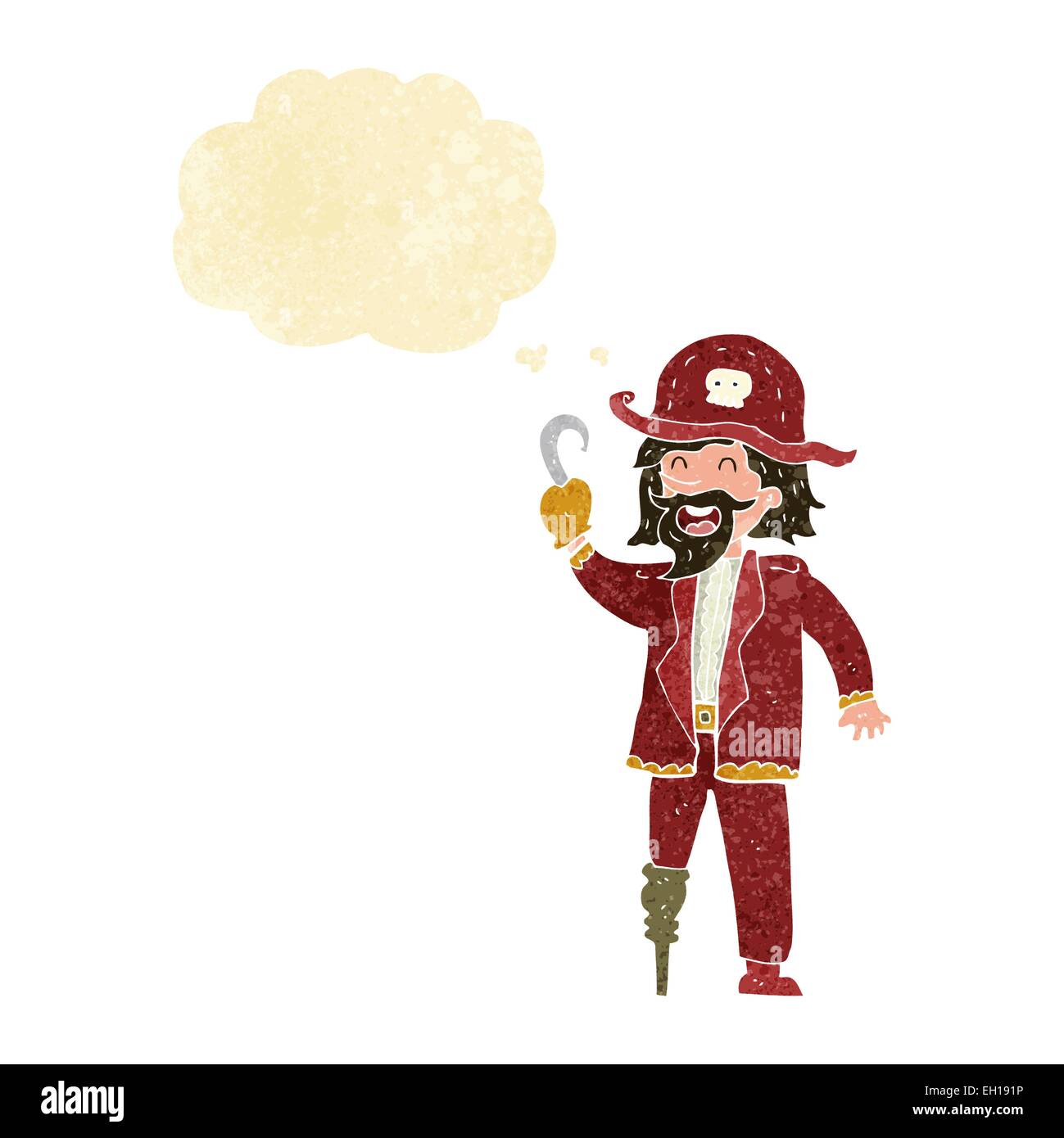 cartoon pirate captain with thought bubble Stock Vector Image & Art - Alamy