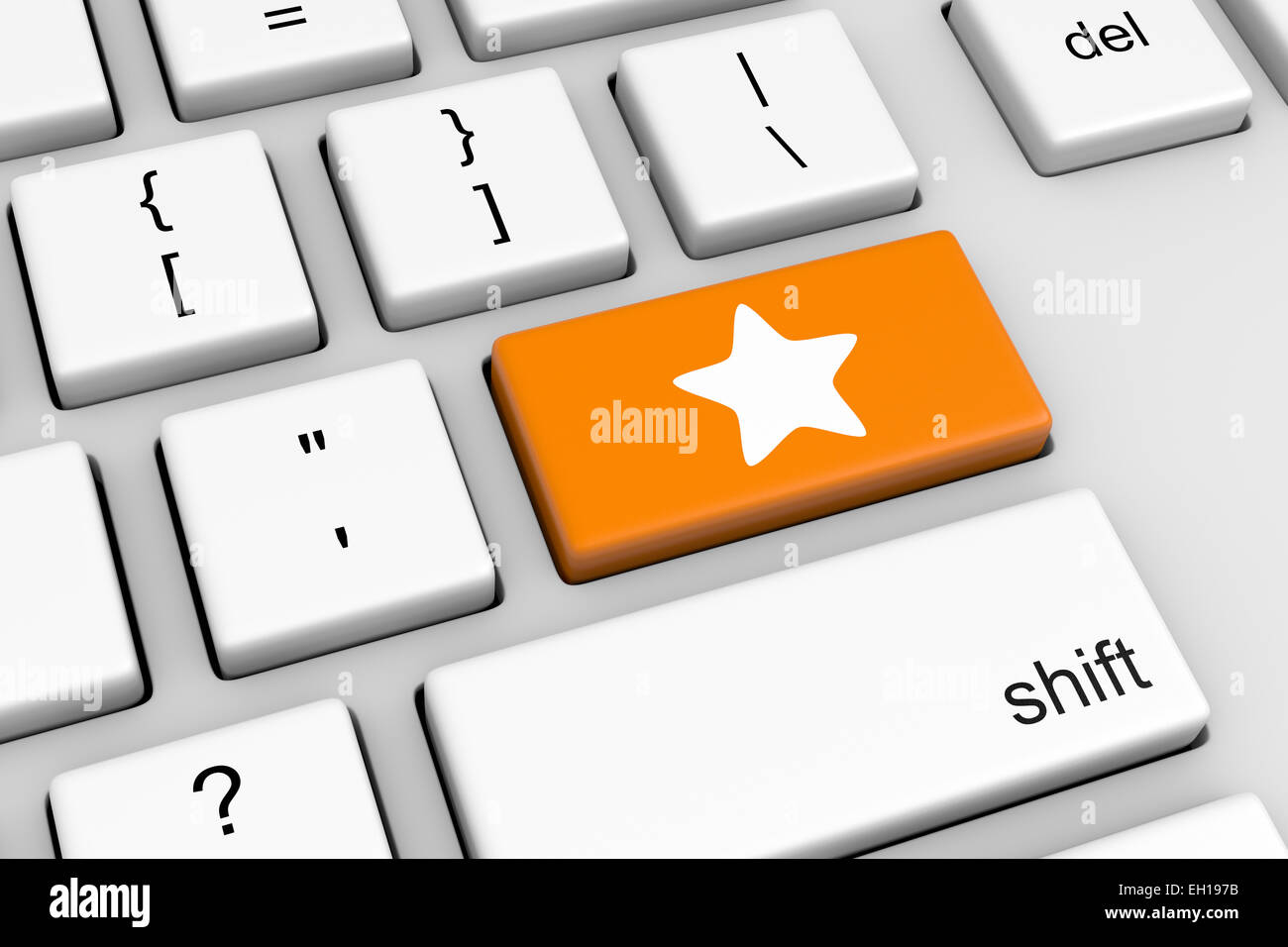 White computer keyboard star symbol hi-res stock photography and images ...