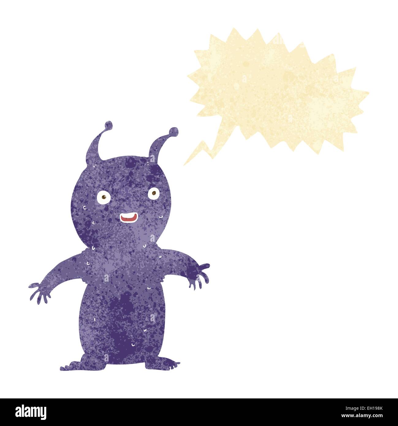 cartoon happy little alien with speech bubble Stock Vector Image & Art ...