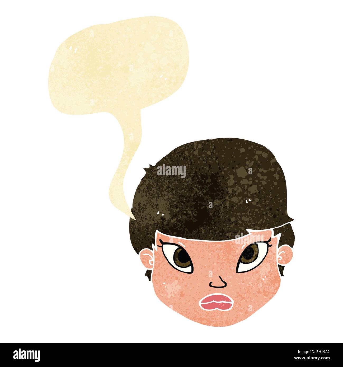 cartoon serious face with speech bubble Stock Vector Image & Art - Alamy