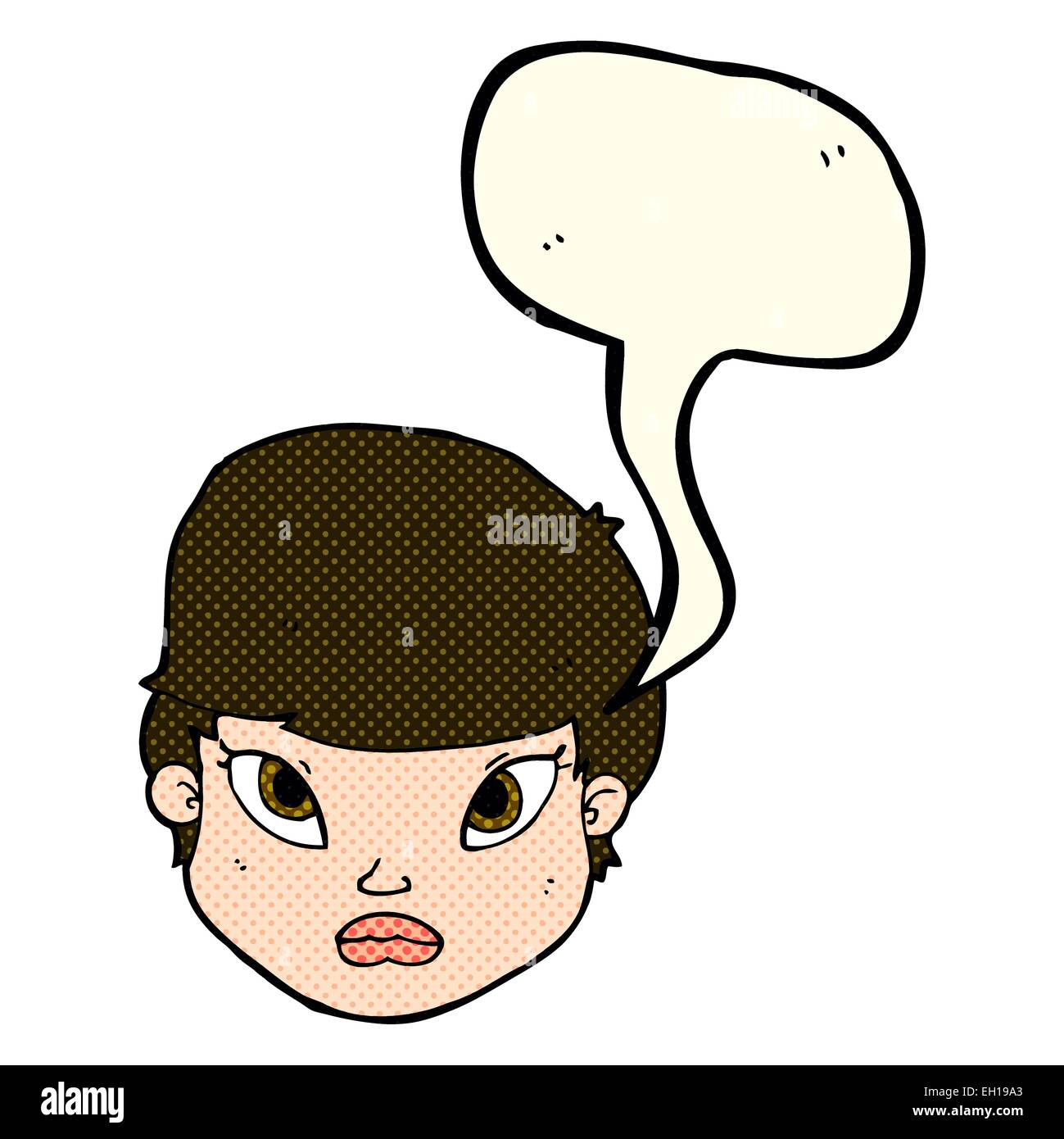 cartoon serious face with speech bubble Stock Vector Image & Art - Alamy