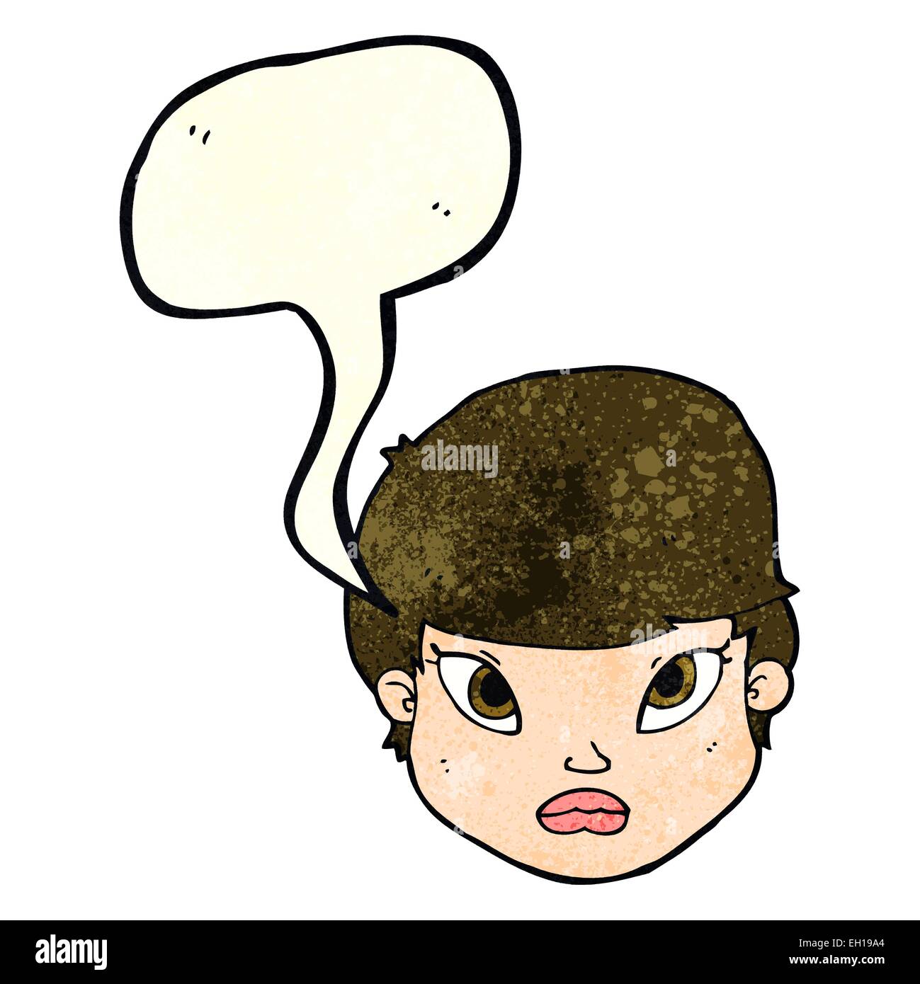 cartoon serious face with speech bubble Stock Vector Image & Art - Alamy