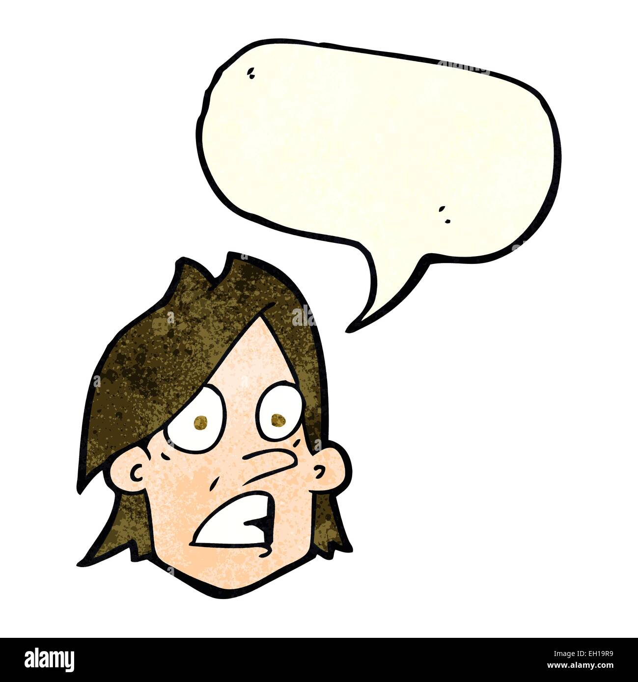 cartoon frightened face with speech bubble Stock Vector Image & Art - Alamy