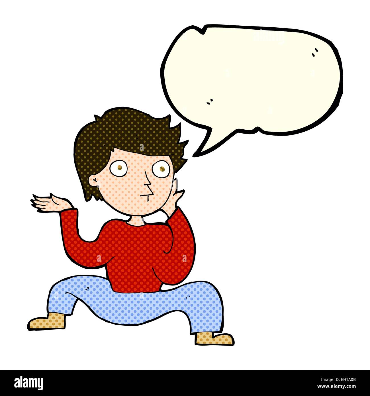 Cartoon boy doing crazy dance Stock Vector Images - Alamy