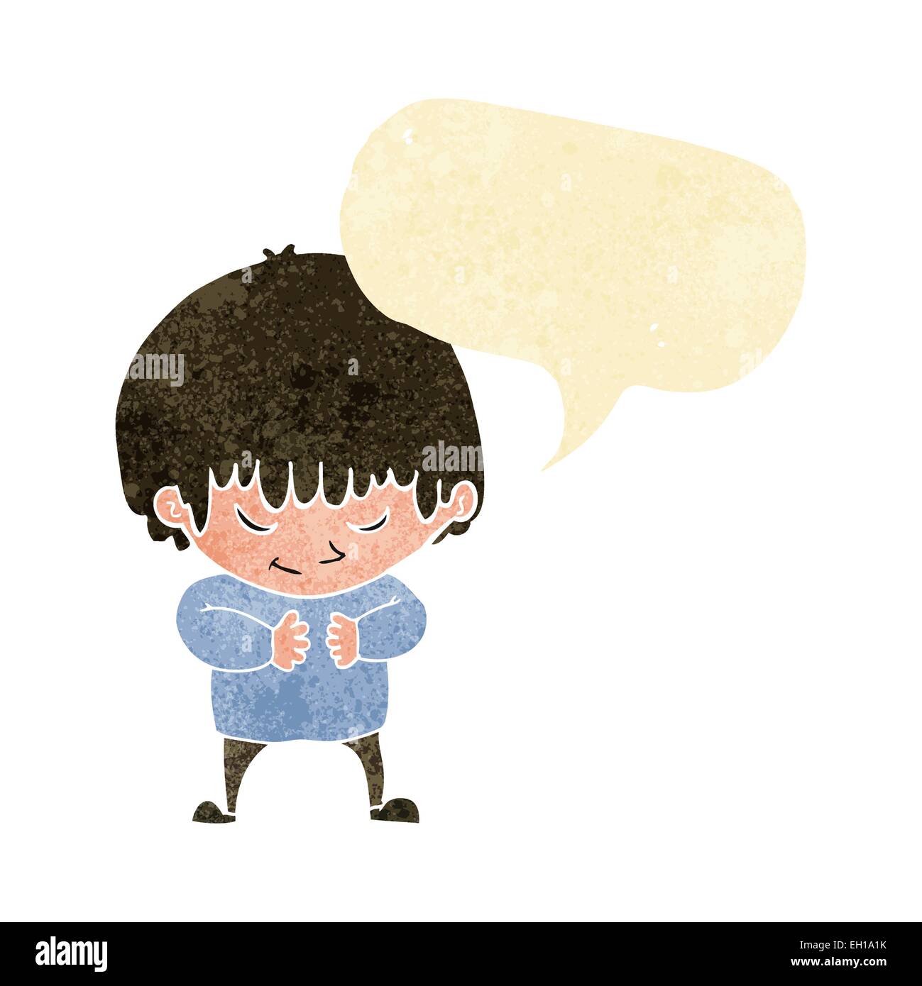 cartoon shy boy with speech bubble Stock Vector Image & Art - Alamy