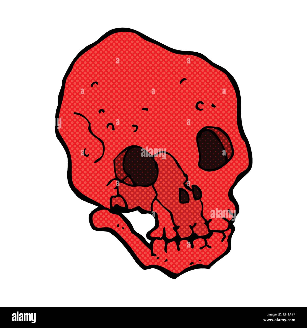 retro comic book style cartoon spooky skull Stock Vector Image & Art ...