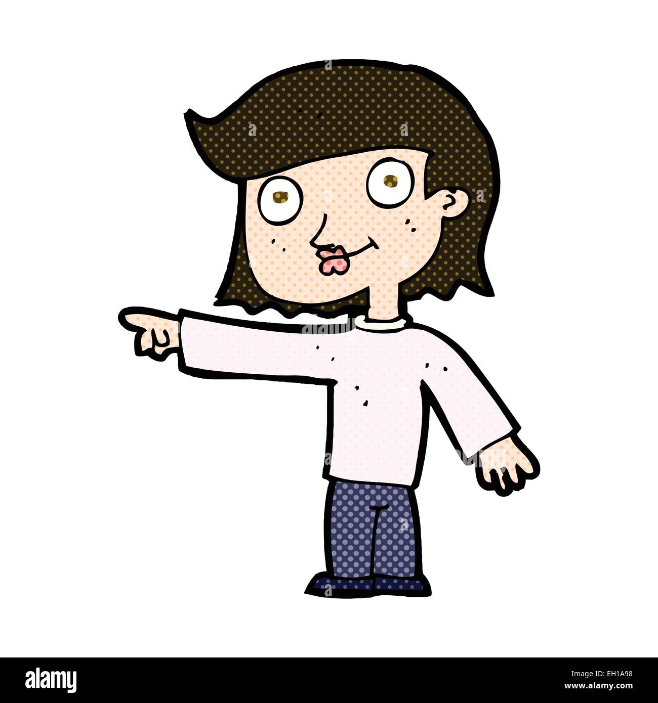 retro comic book style cartoon pointing person Stock Vector Image & Art ...