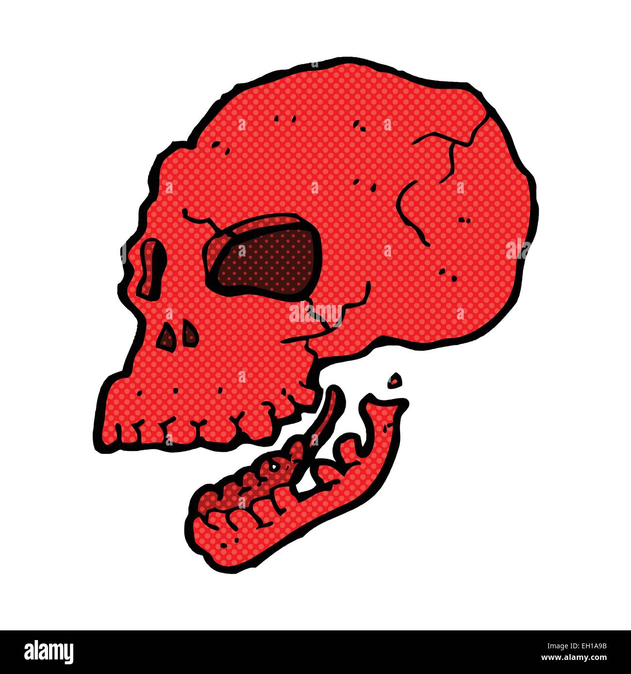 retro comic book style cartoon spooky skull Stock Vector Image & Art ...