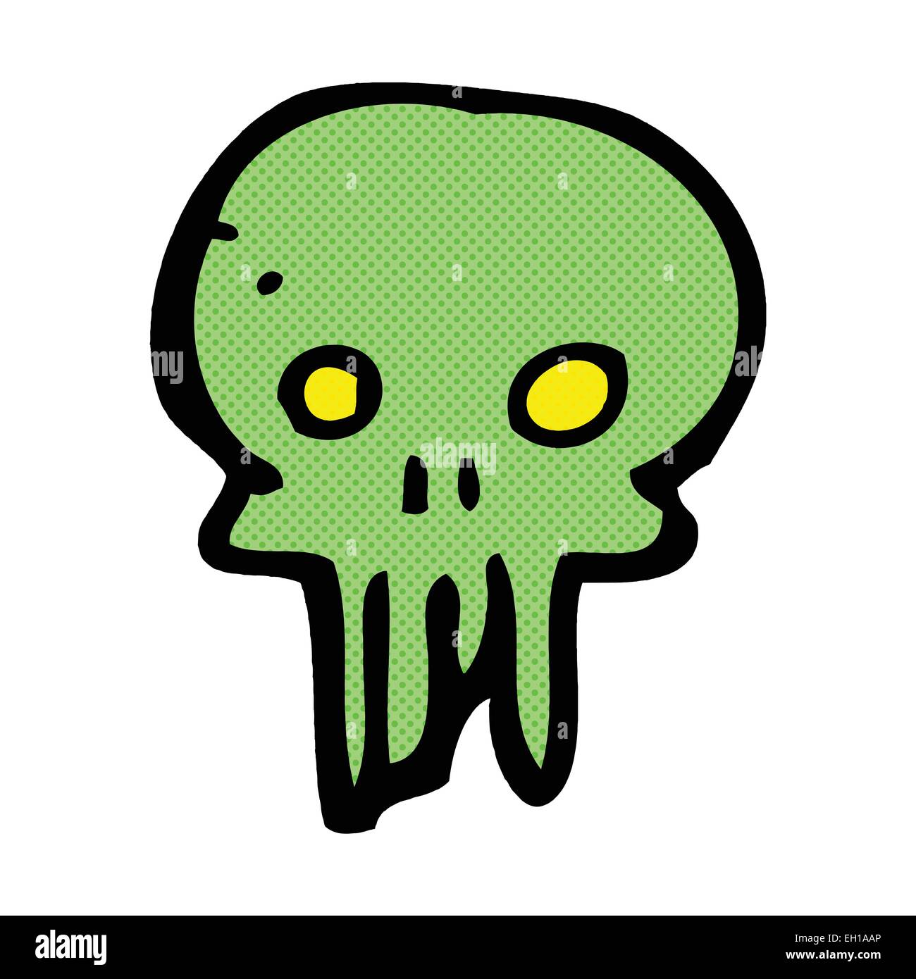 retro comic book style cartoon spooky skull symbol Stock Vector Image ...