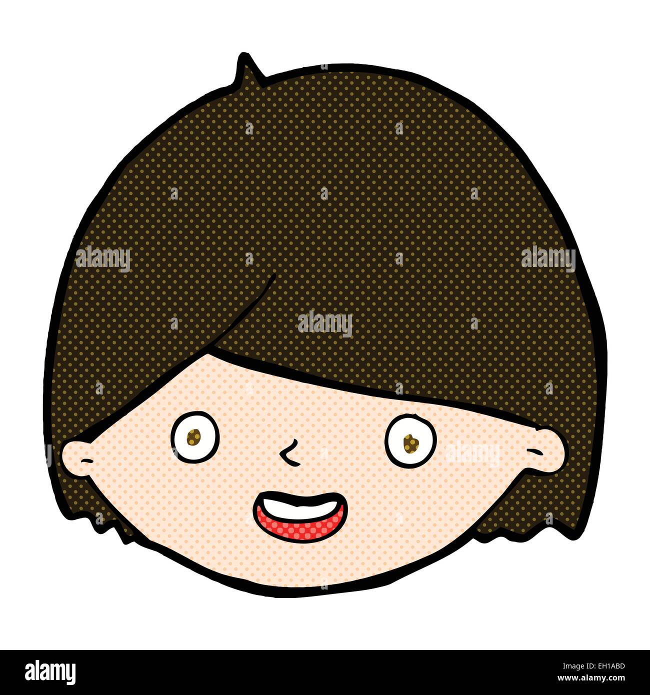retro comic book style cartoon happy face Stock Vector Image & Art - Alamy