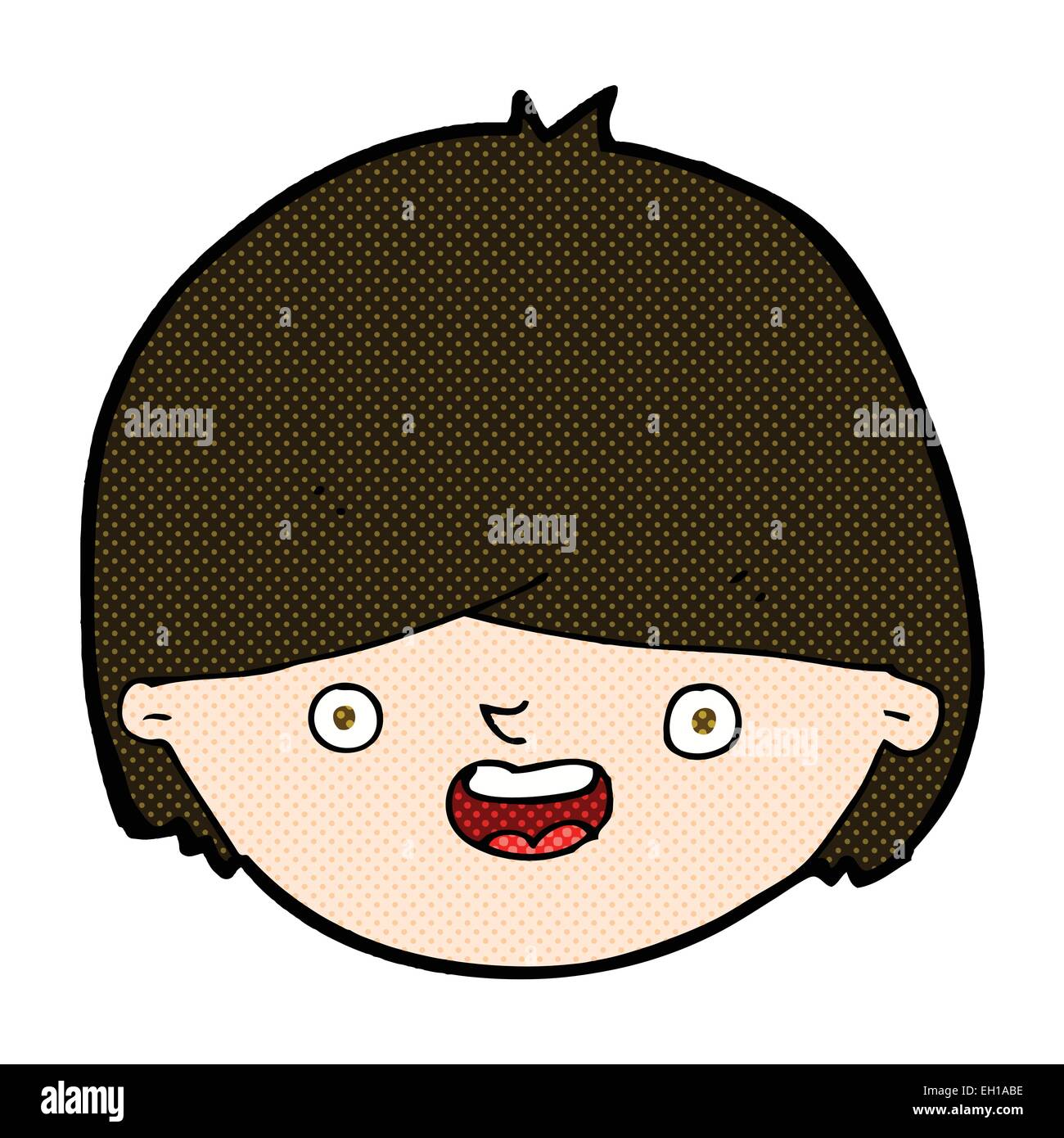 retro comic book style cartoon happy face Stock Vector Image & Art - Alamy