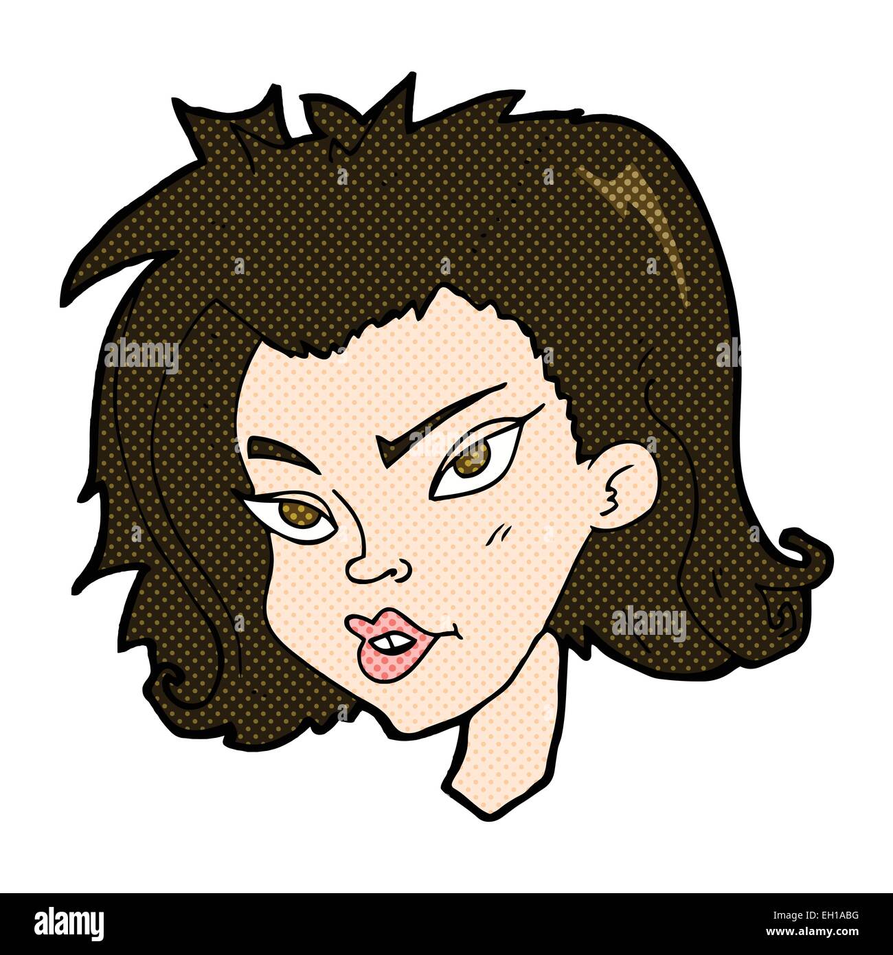 retro comic book style cartoon female face Stock Vector Image & Art - Alamy