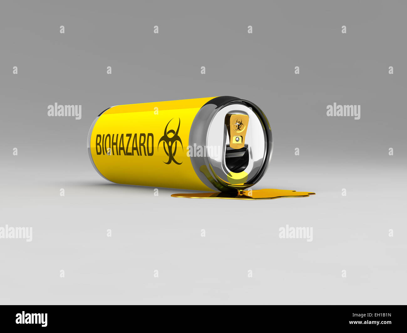 Dangerous, poisonous matter leaking from a can Stock Photo - Alamy