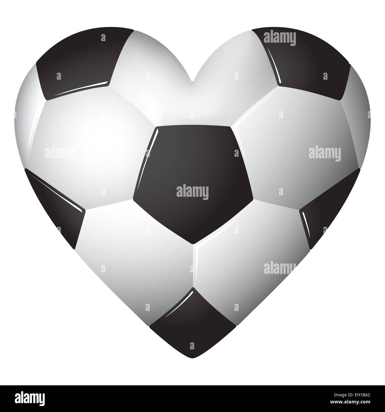 Heart shaped football - soccer - ball illustration Stock Photo - Alamy