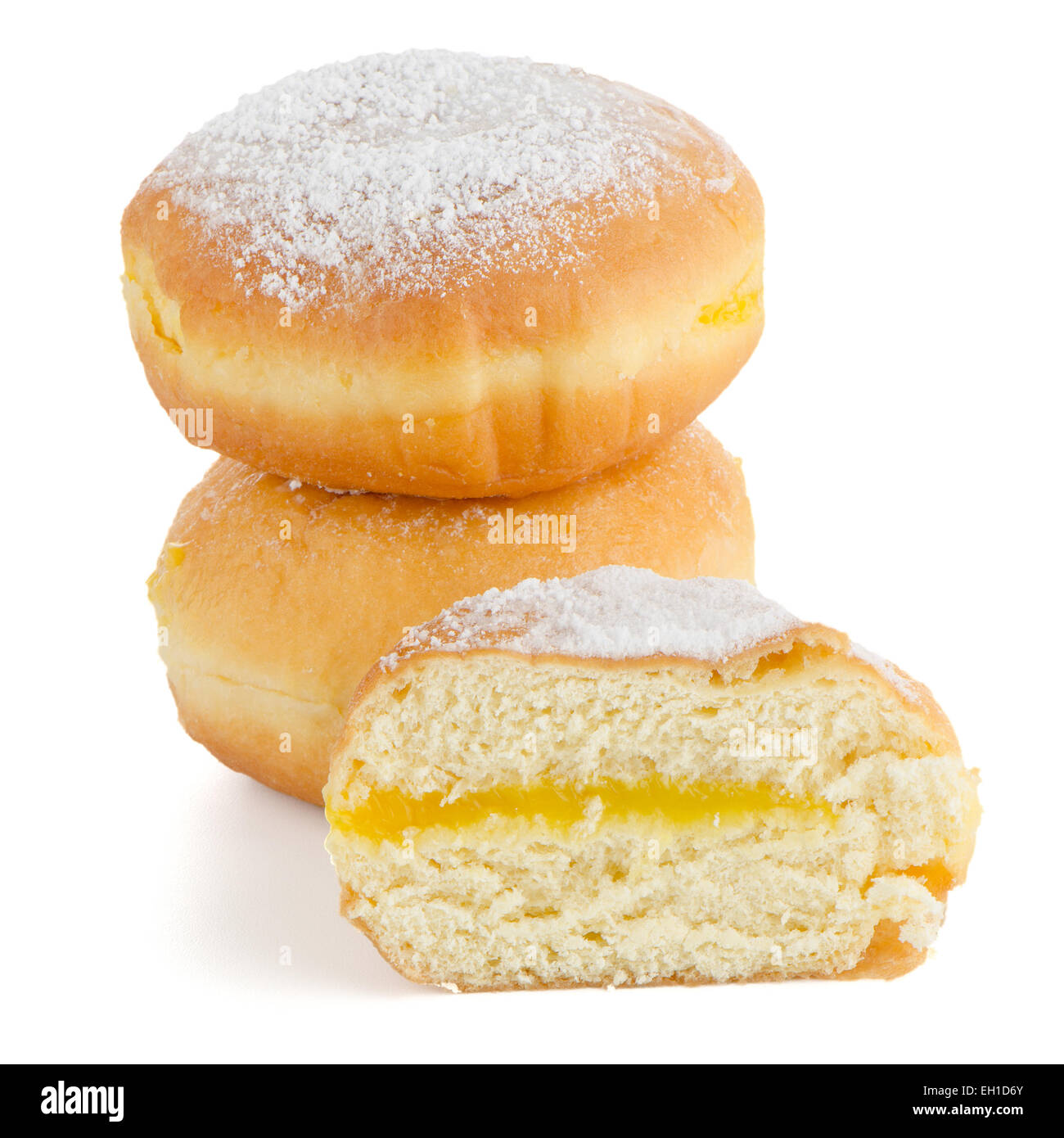 Closeup detail of tasty donuts, isolated on white background Stock ...