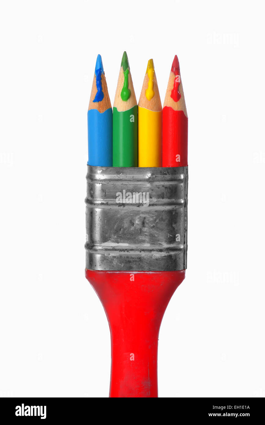 Creative paintbrush with pencils concept Stock Photo - Alamy