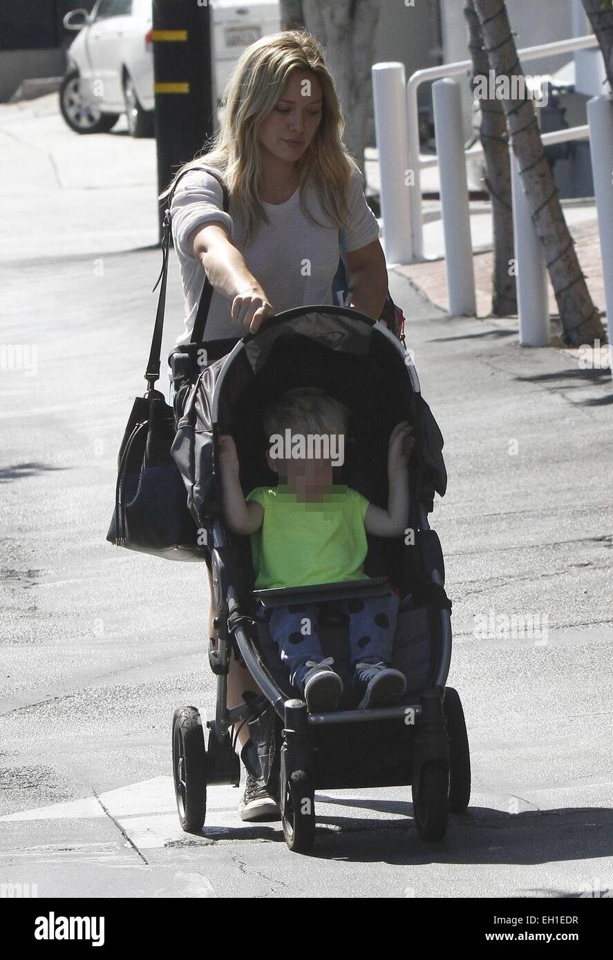 Hilary Duff visits the Fred Segal store Featuring: Hilary Duff,Luca ...