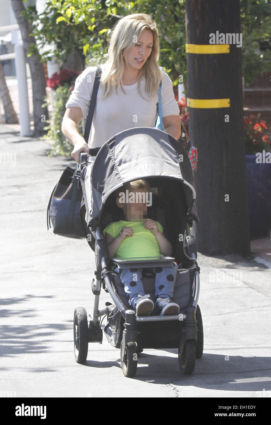 Hilary Duff visits the Fred Segal store Featuring: Hilary Duff,Luca ...