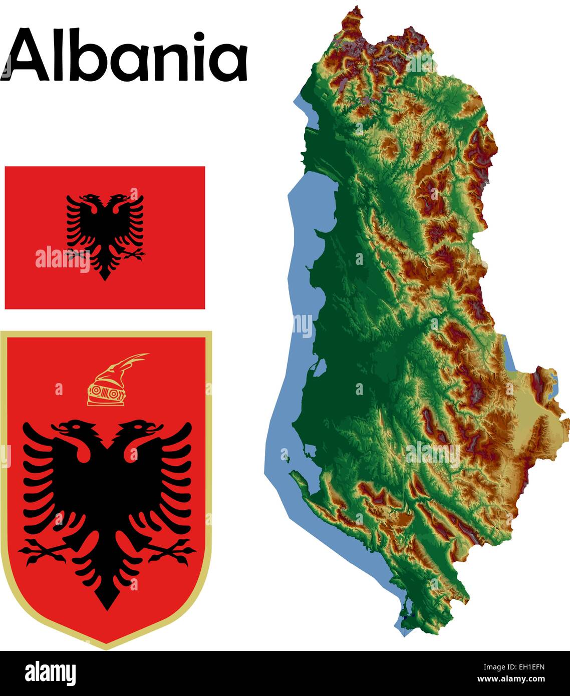 Administrative Divisions Map Of Albania High Resolution Stock ...