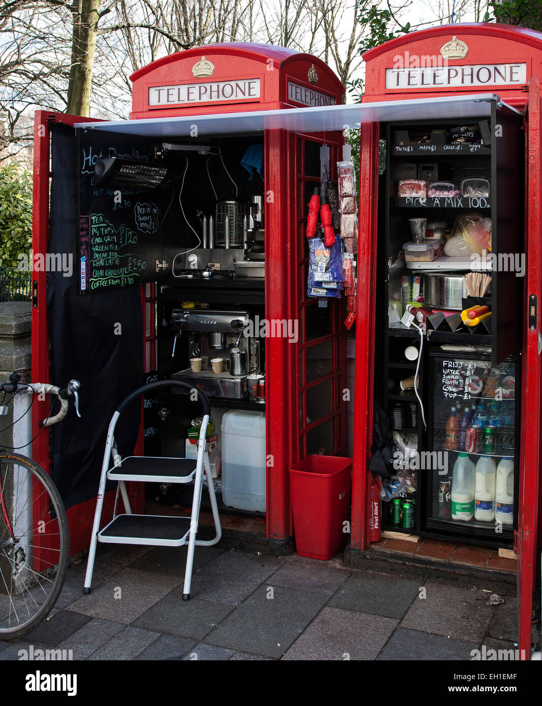 Recycled red telephone box hi-res stock photography and images - Alamy
