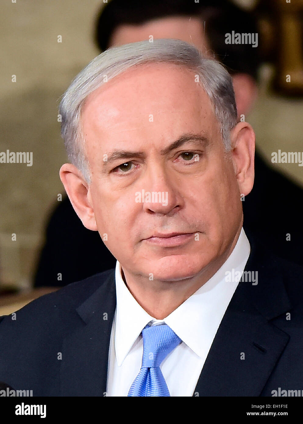 Prime Minister Benjamin Netanyahu of Israel delivers an address to a ...
