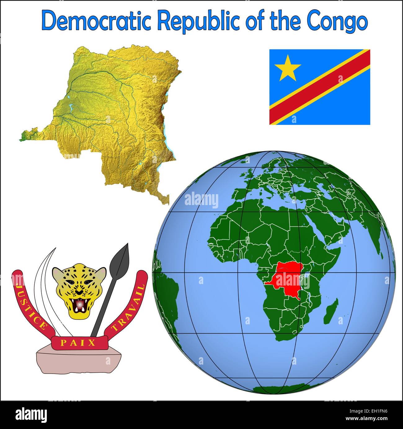 Map Democratic Republic Of The Congo High Resolution Stock Photography ...