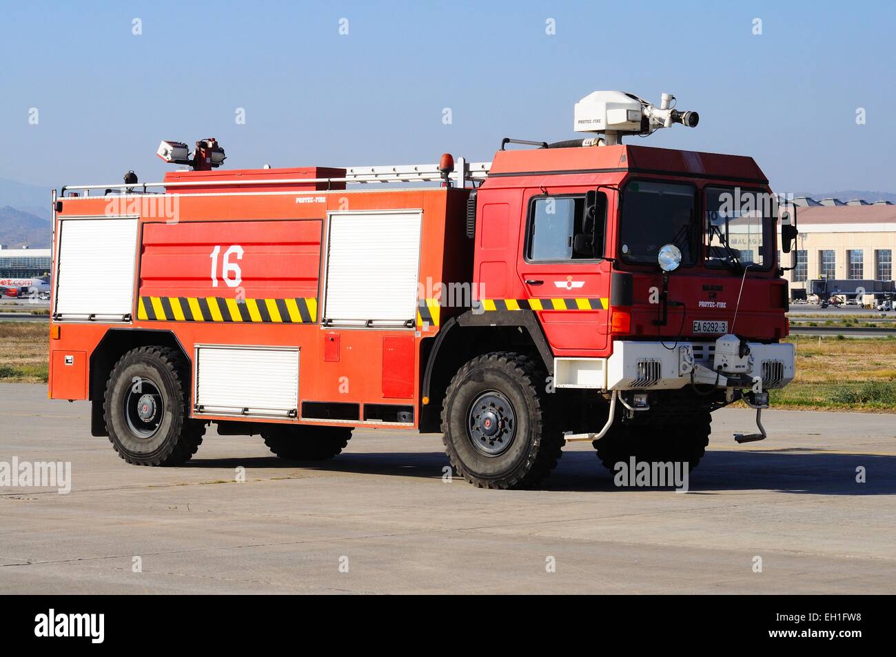 Spanish fire engine at the second airshow at Malaga airport, Malaga ...