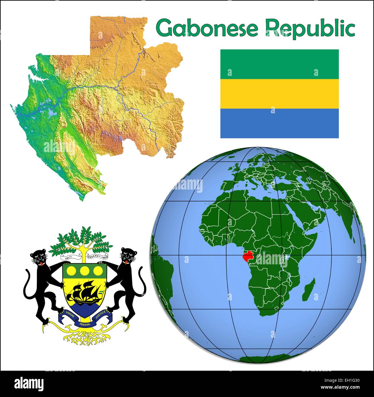 Jamaica gabon flag Stock Vector Images - Alamy