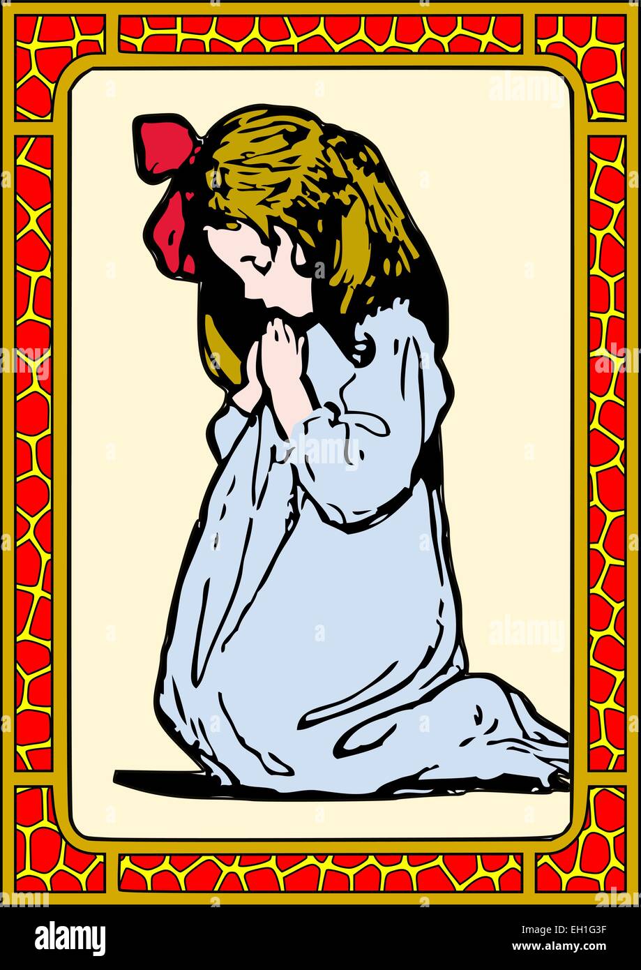 Woman Praying Hands Drawing High Resolution Stock Photography and ...