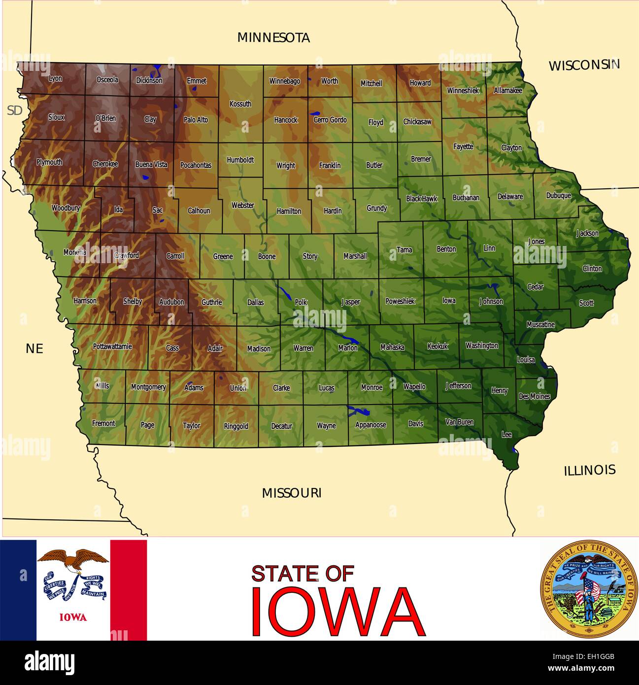 Florida State Map Counties High Resolution Stock Photography and Images ...