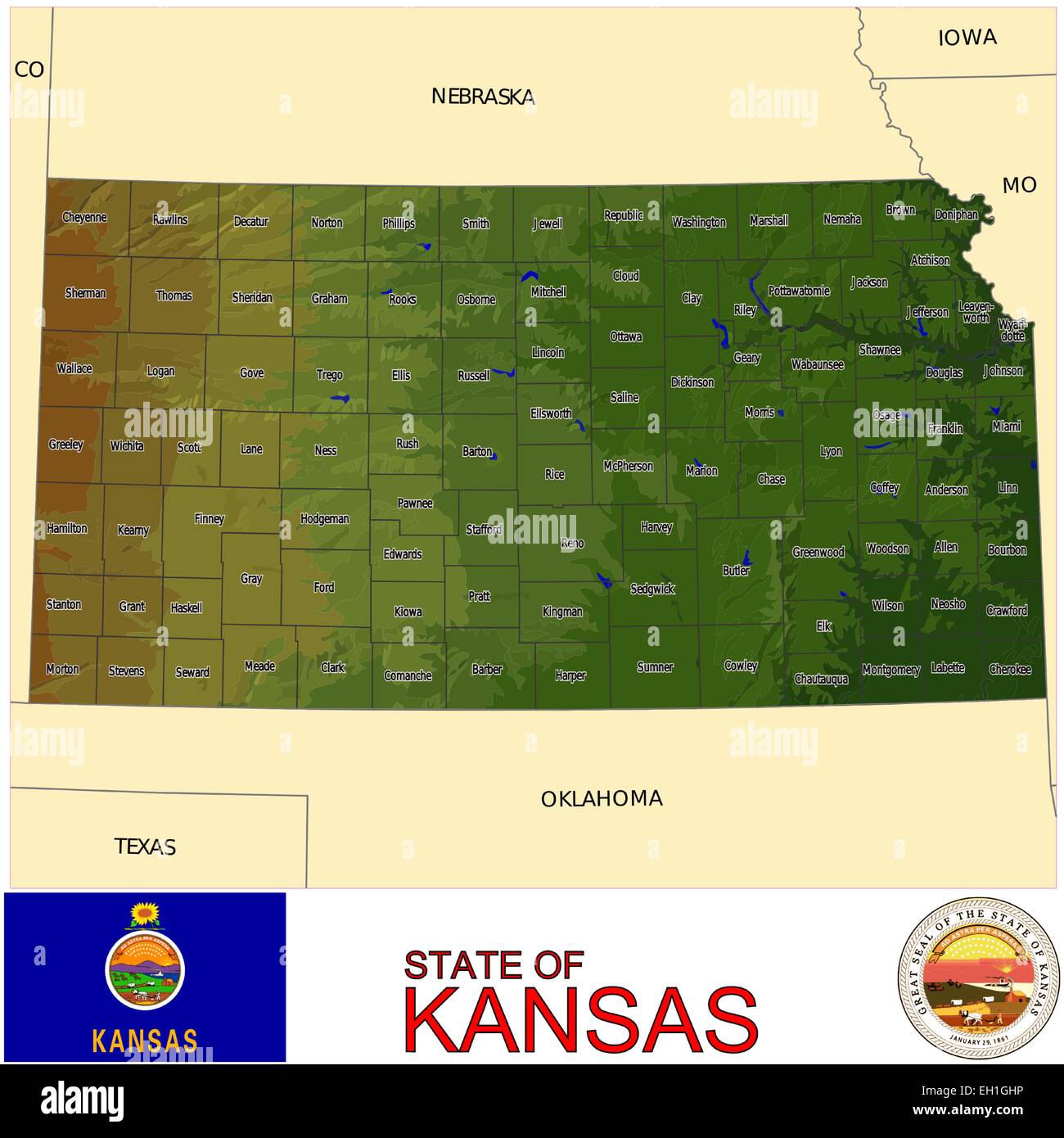 Florida State Map Counties High Resolution Stock Photography and Images ...
