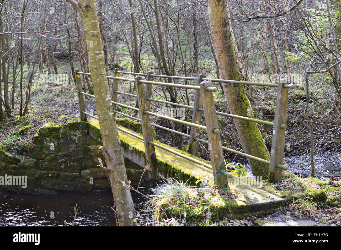 Bridge across Hisehope burn on a public footpath near Castleside ...