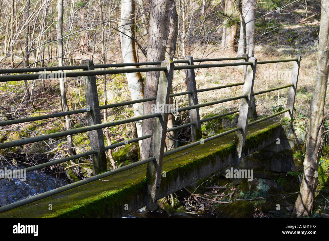 Bridge across Hisehope burn on a public footpath near Castleside ...