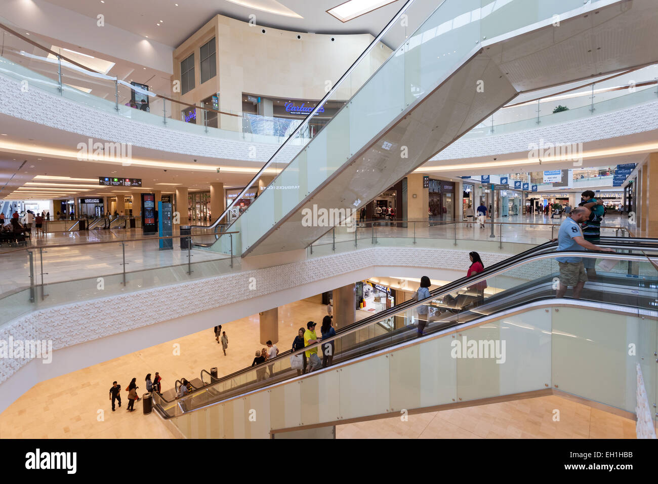 Interior of the new Yas Mall in Abu Dhabi. December 19, 2014 in Abu ...