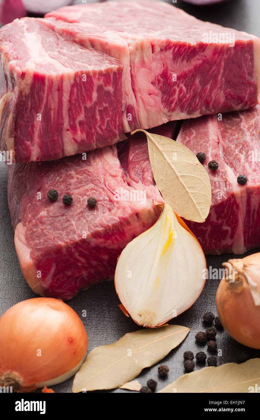 Chuck roll beef fresh meat Stock Photo - Alamy