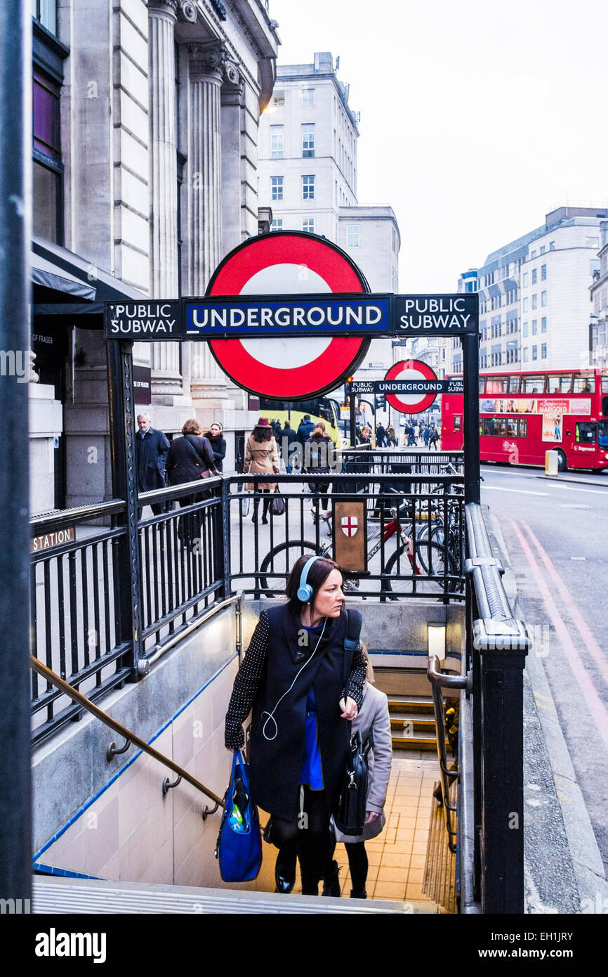Monument Underground station entrance & exit City of London Stock Photo ...