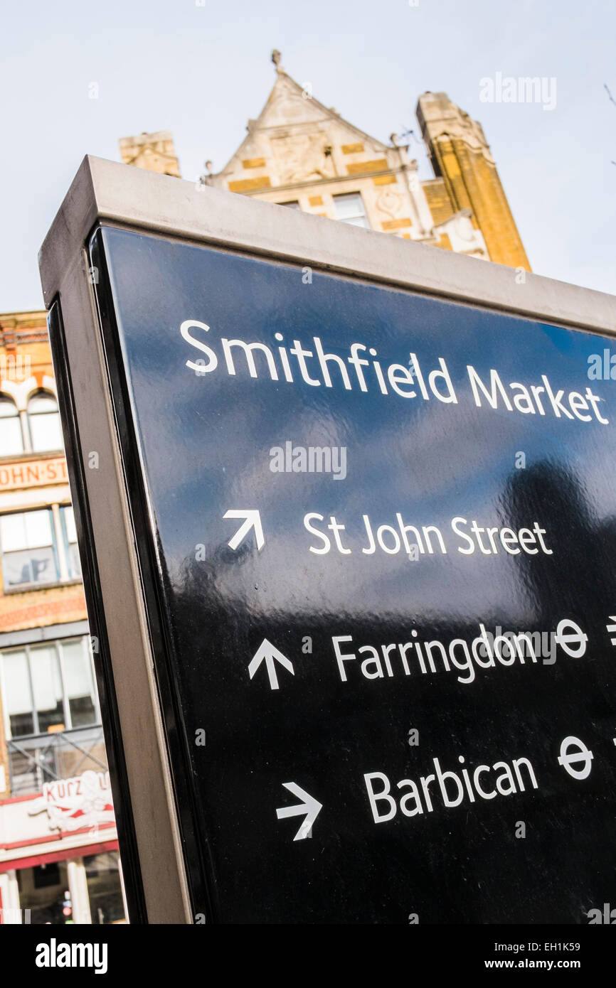 Smithfield Market signpost - London Stock Photo - Alamy
