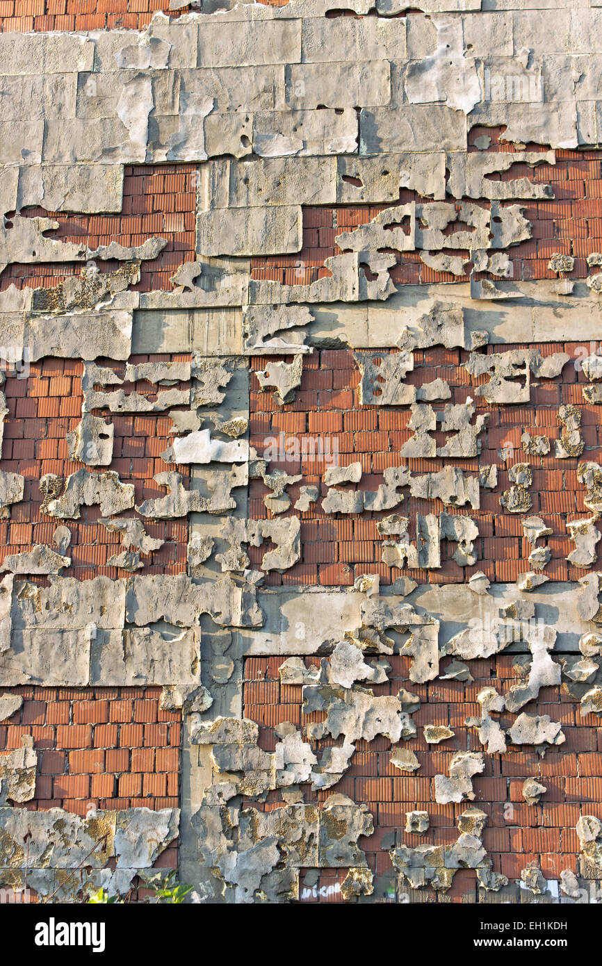 Peeling facade brick wall as background Stock Photo - Alamy