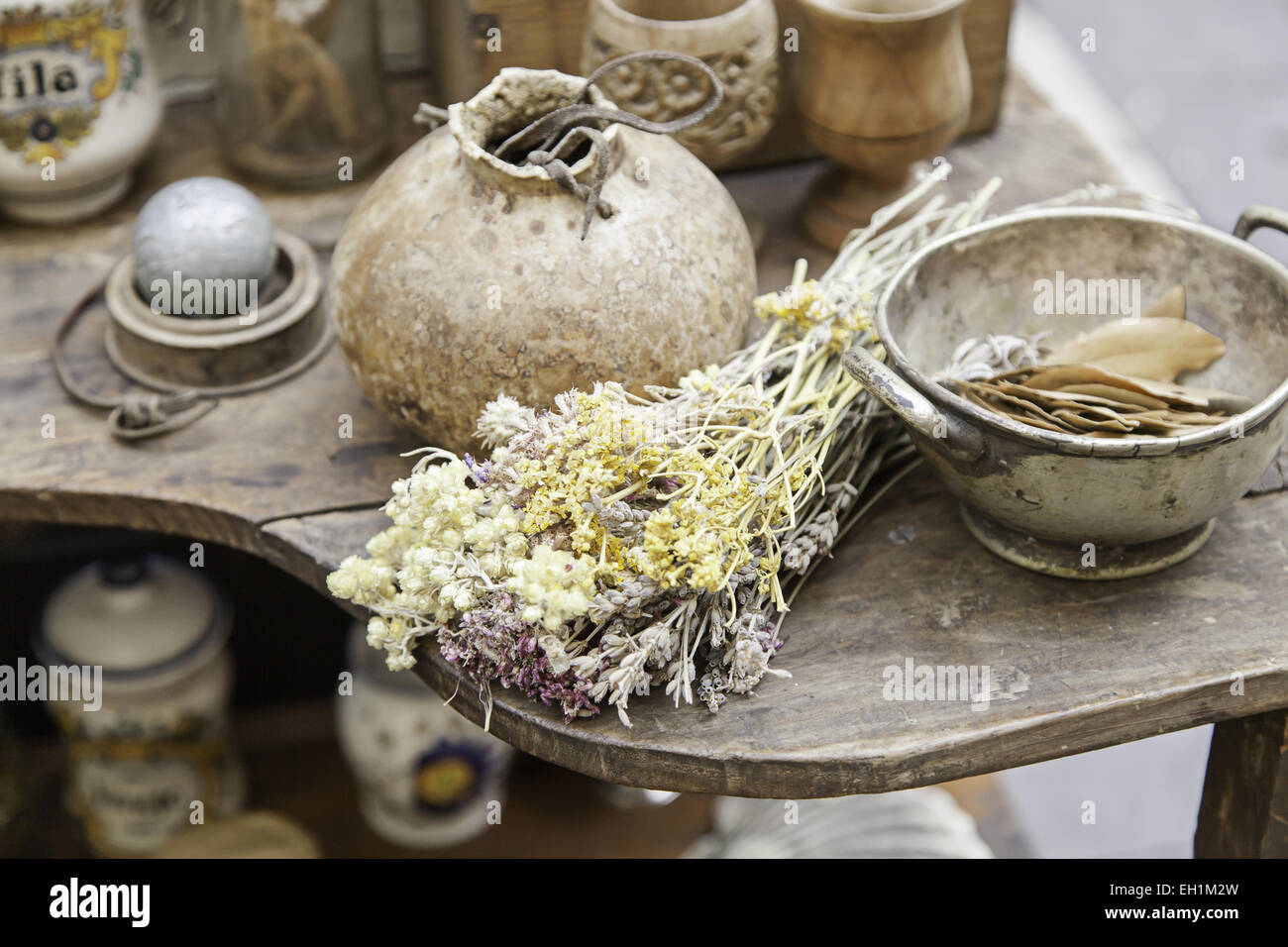 Mediciniales and aromatic plants, detail of ancient medical tradition ...