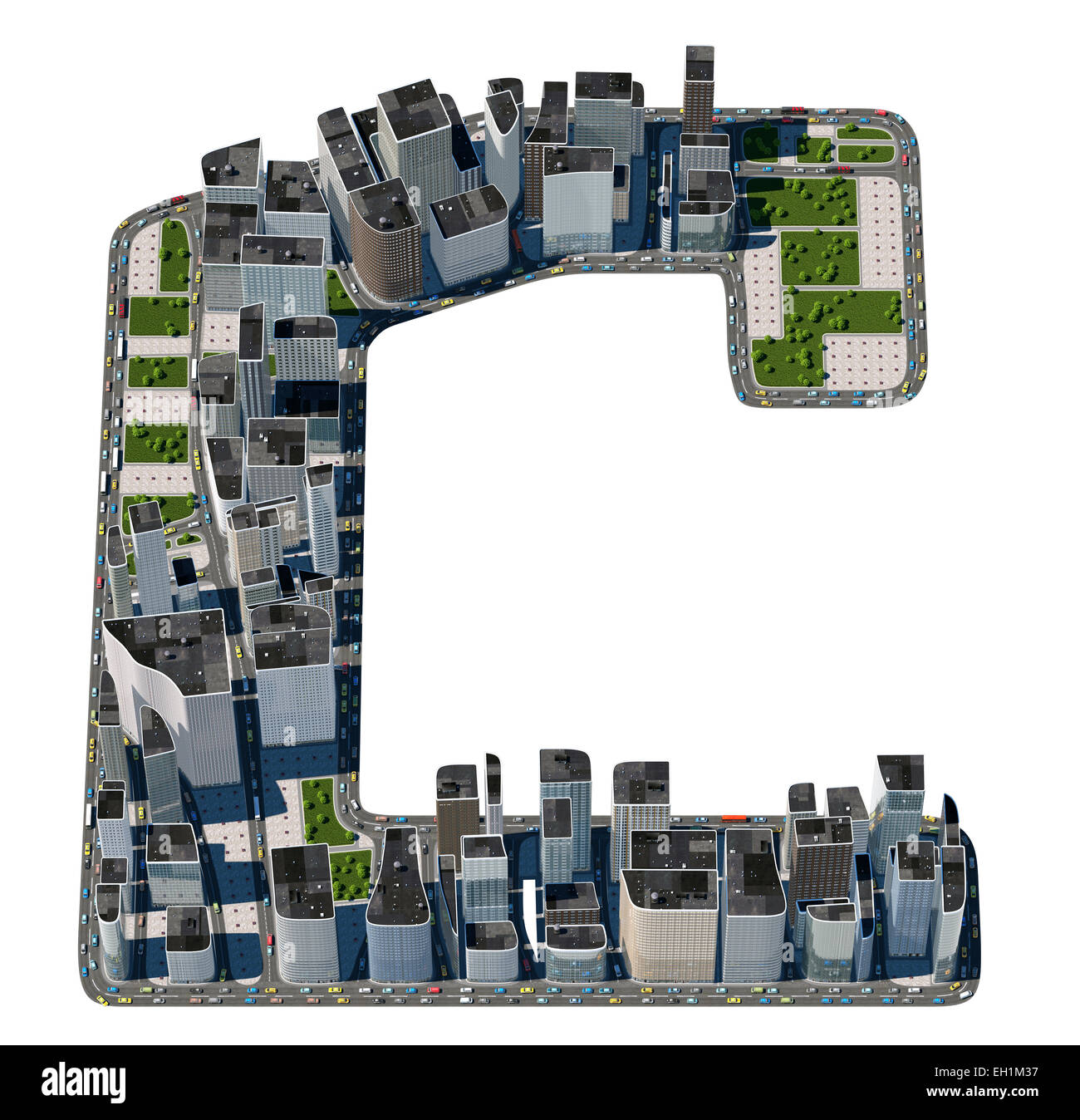 Urban C letter from city font collection. Extreme detail. Custom made ...