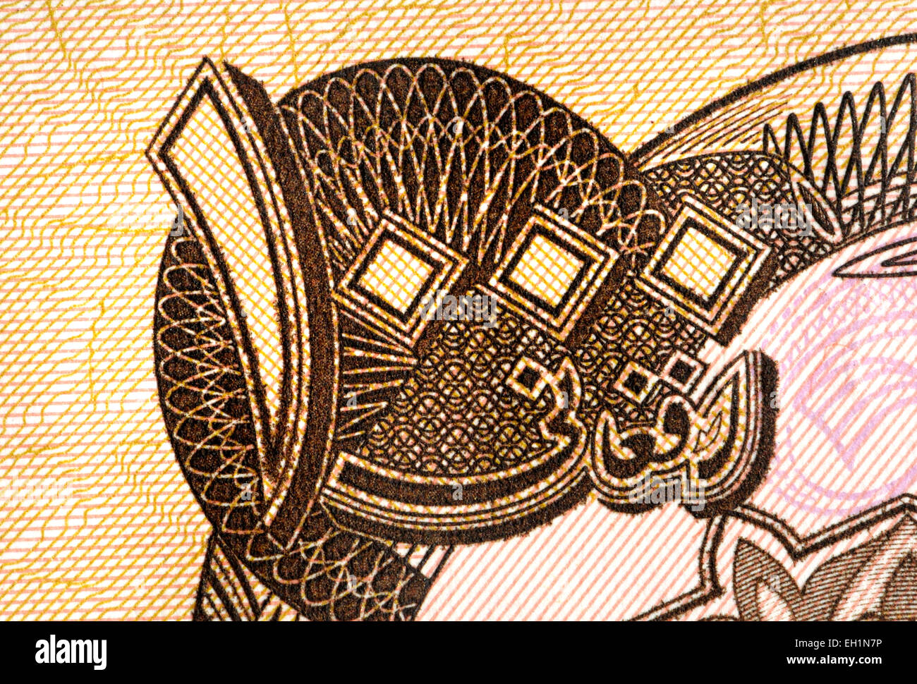 Detail from an Afghan 10,000 Afghani banknote showing the number 1,000 ...