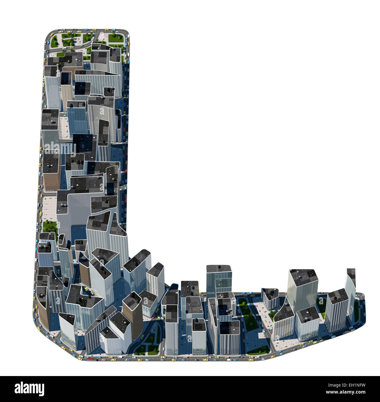 Urban L letter from city font collection. Extreme detail. Custom made ...