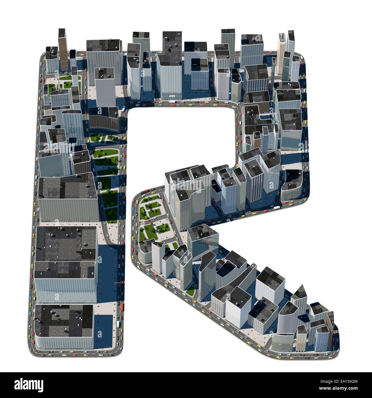 Urban R letter from city font collection. Extreme detail. Custom made ...