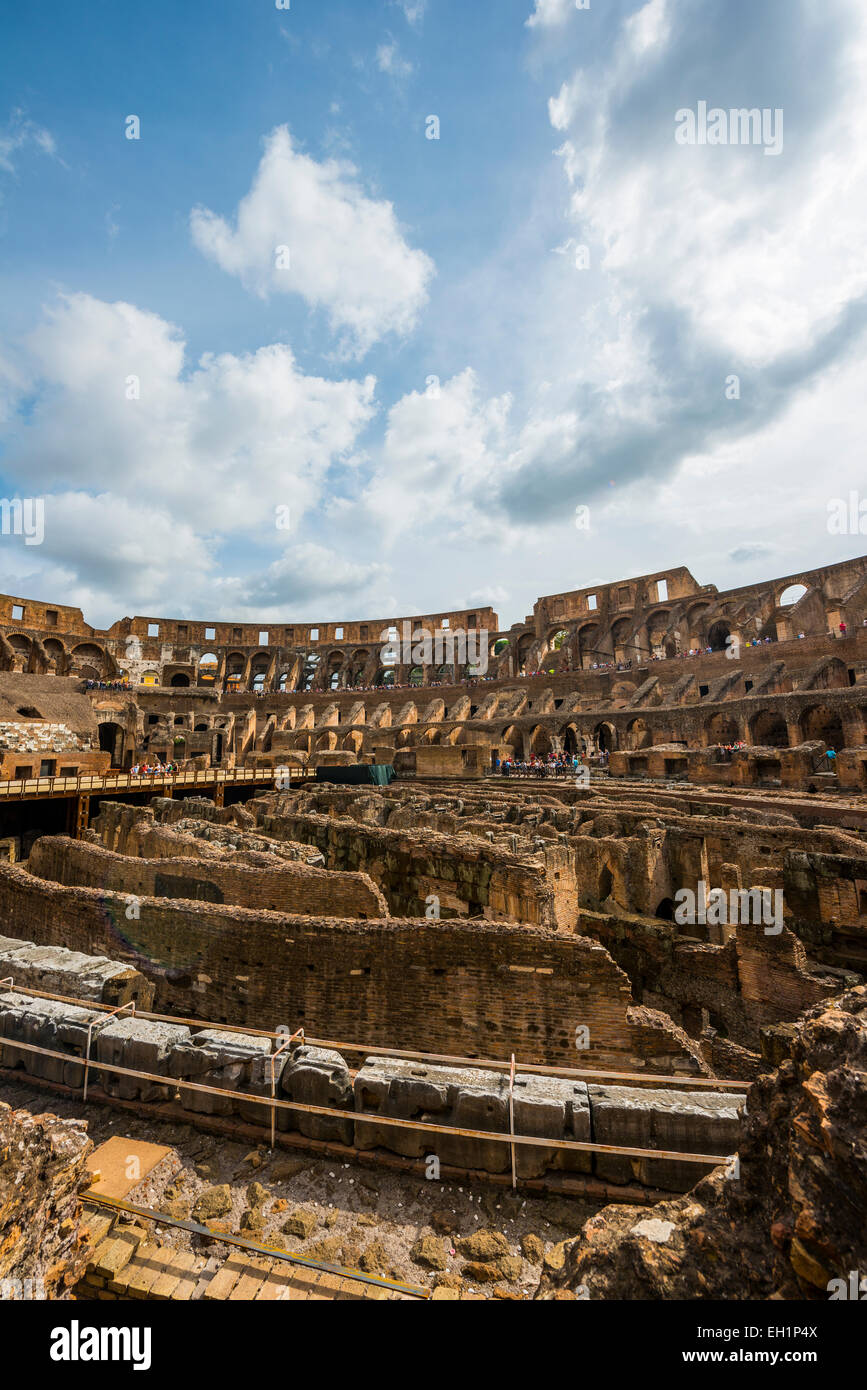 Interior view of the Colosseum or Coliseum, ruins, Rome, Lazio, Italy ...